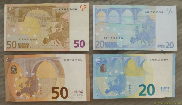 Tronches de billets de banque, politiques et euros | Grinçant